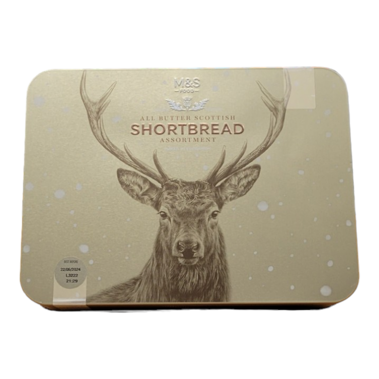 M & S Shortbread Gold Stag Tin – From There To Here